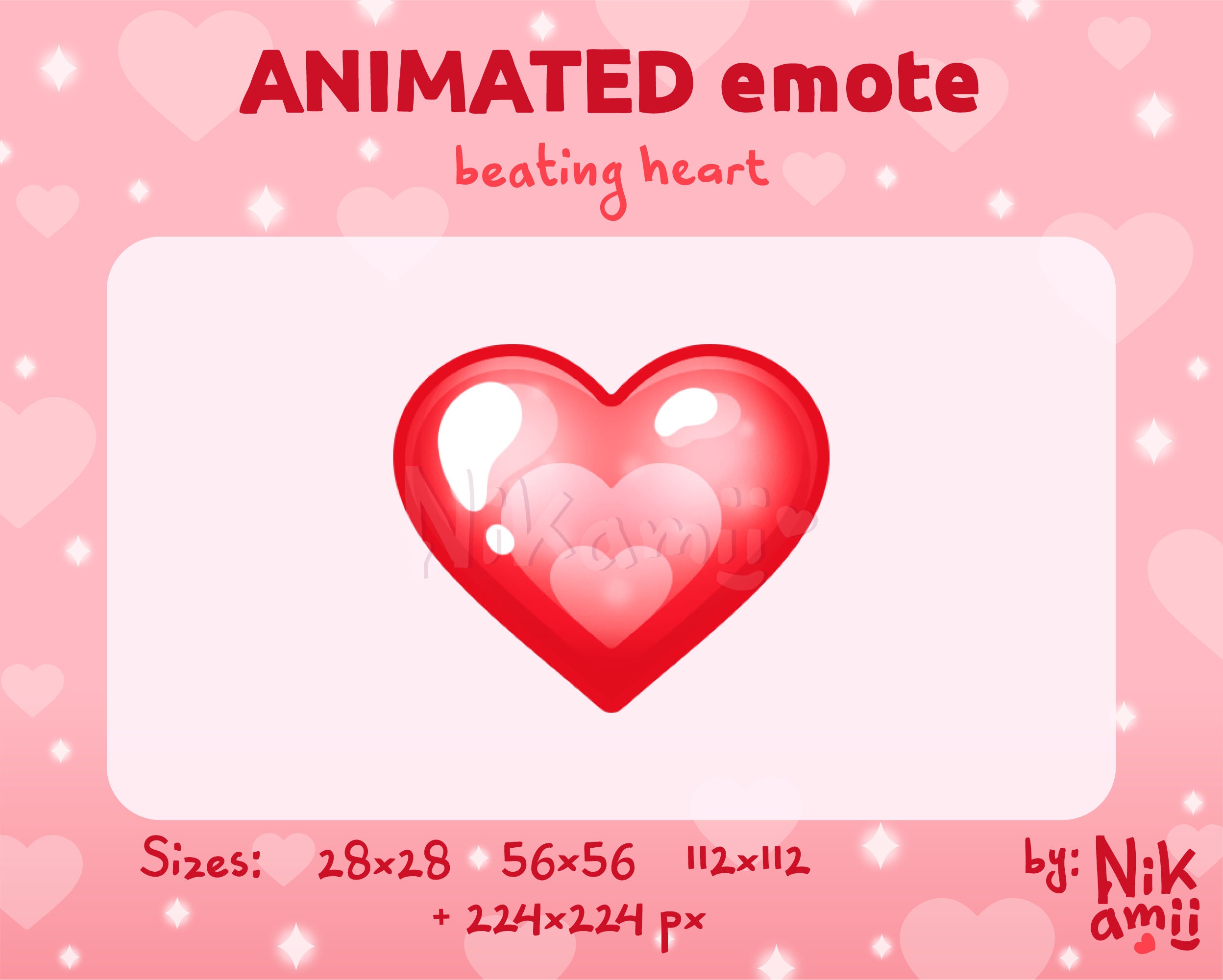 Red Beating Heart - ANIMATED Emote / for Twitch, Kick, Discord / Stream ...
