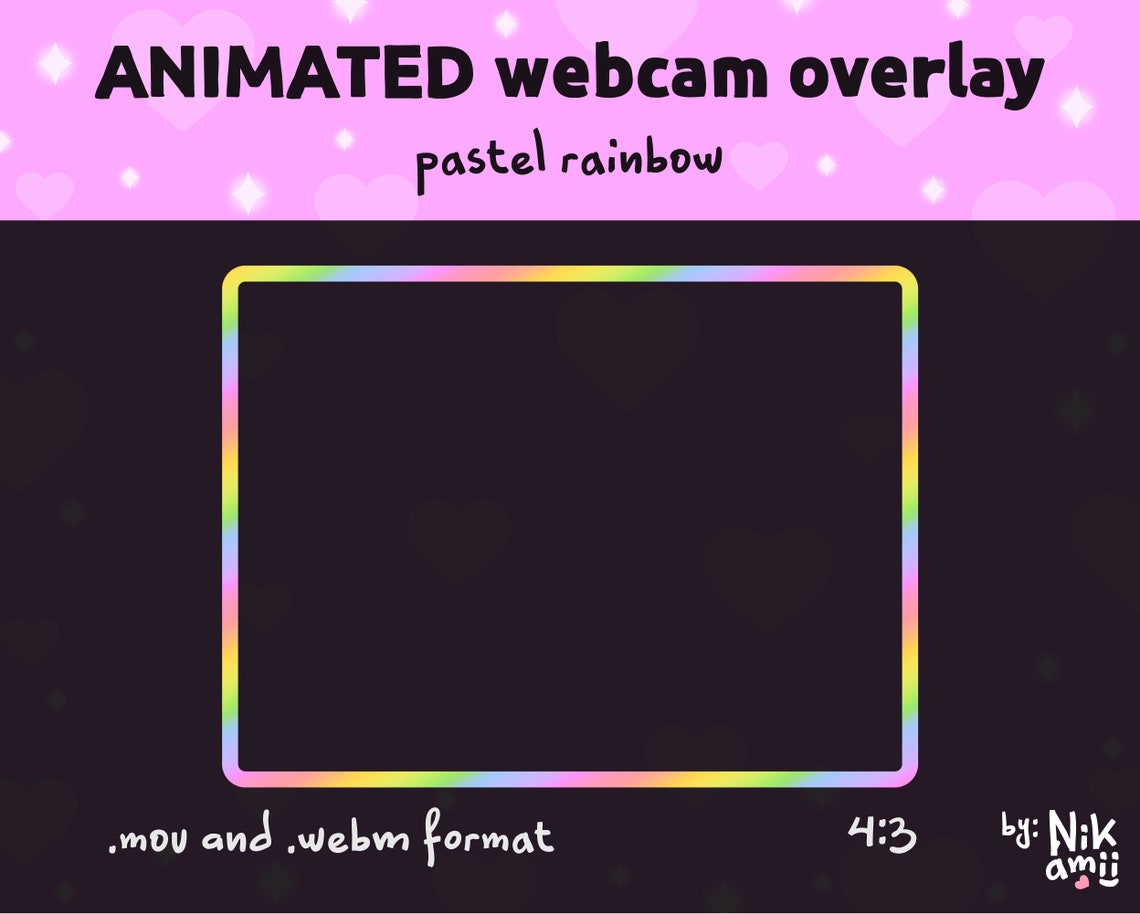 ANIMATED Webcam Overlay/border - Pastel Rainbow / Colorful Camera Frame ...