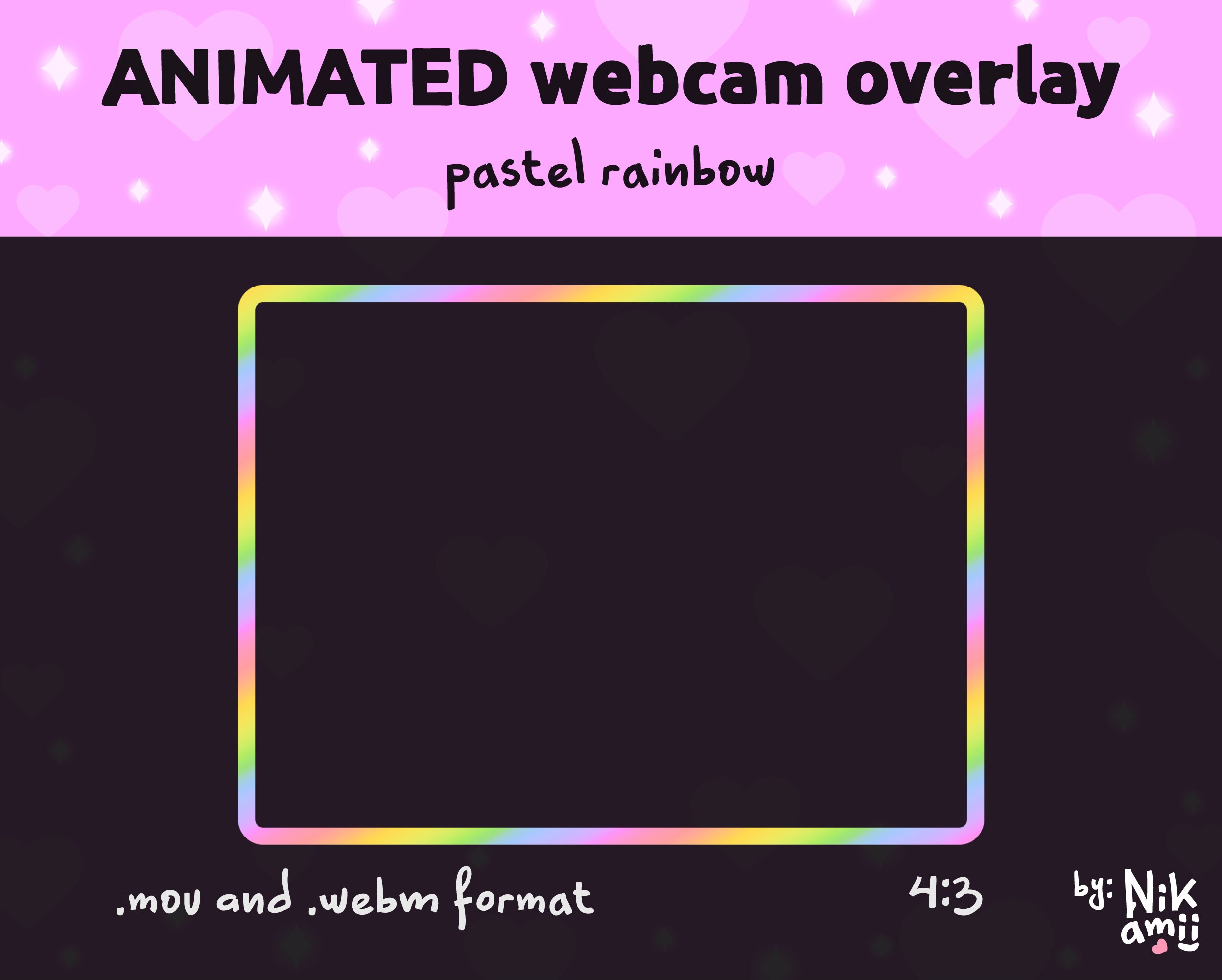 ANIMATED Webcam Overlay/border - Pastel Rainbow / Colorful Camera Frame ...