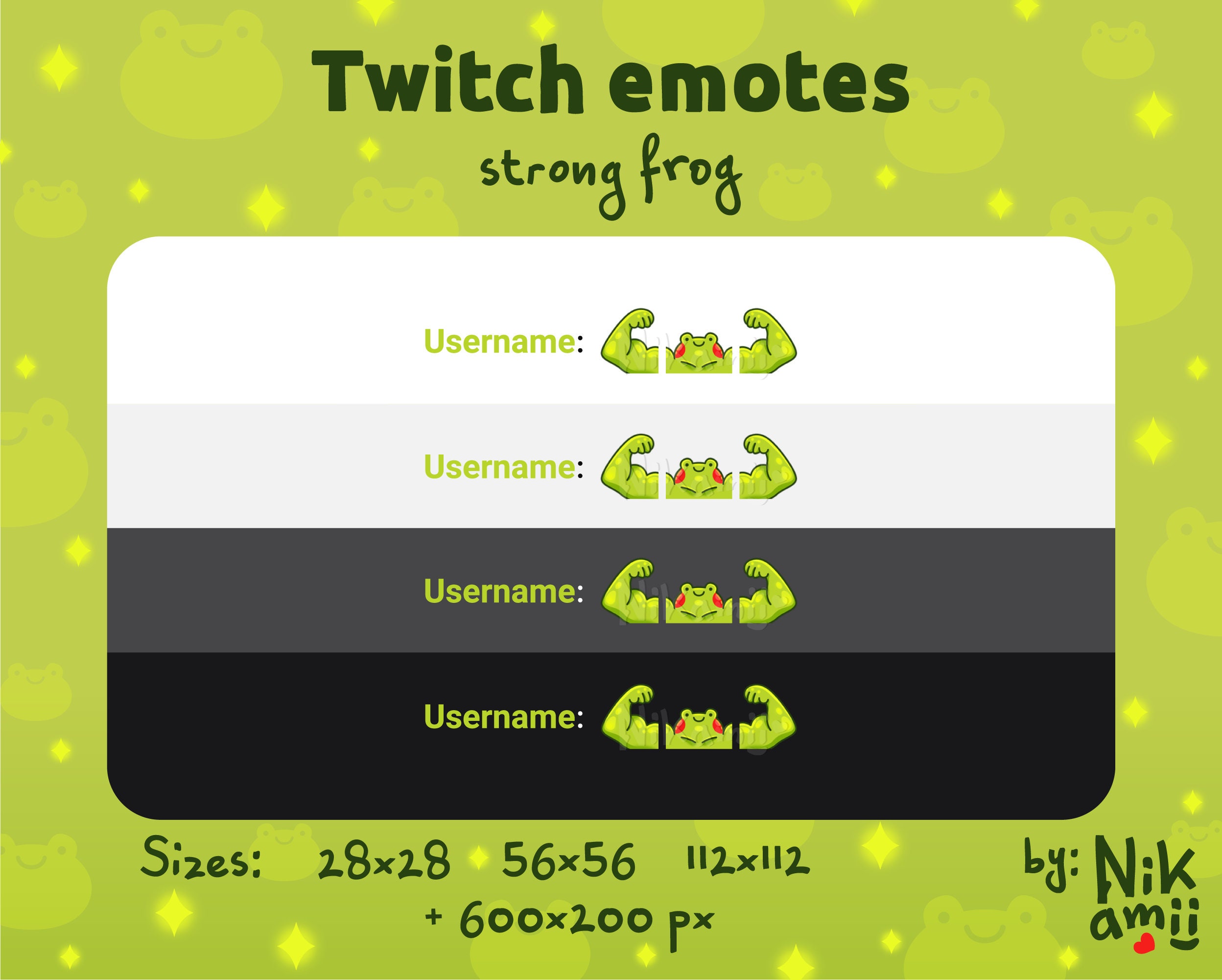 Strong Frog Emotes / Funny / Streamer / Stream / Twitch / | Etsy