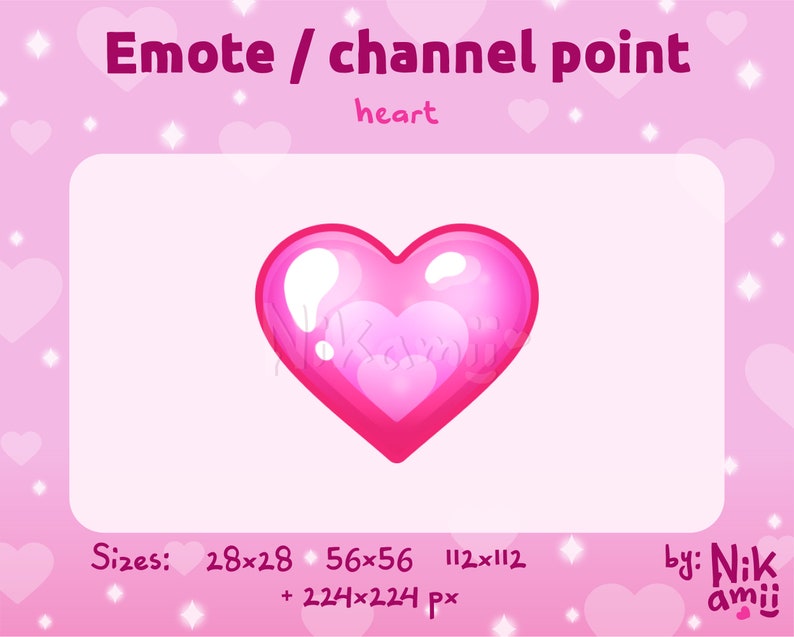 Bright Pink Heart - Emote / Channel Point / for Twitch, Discord ...