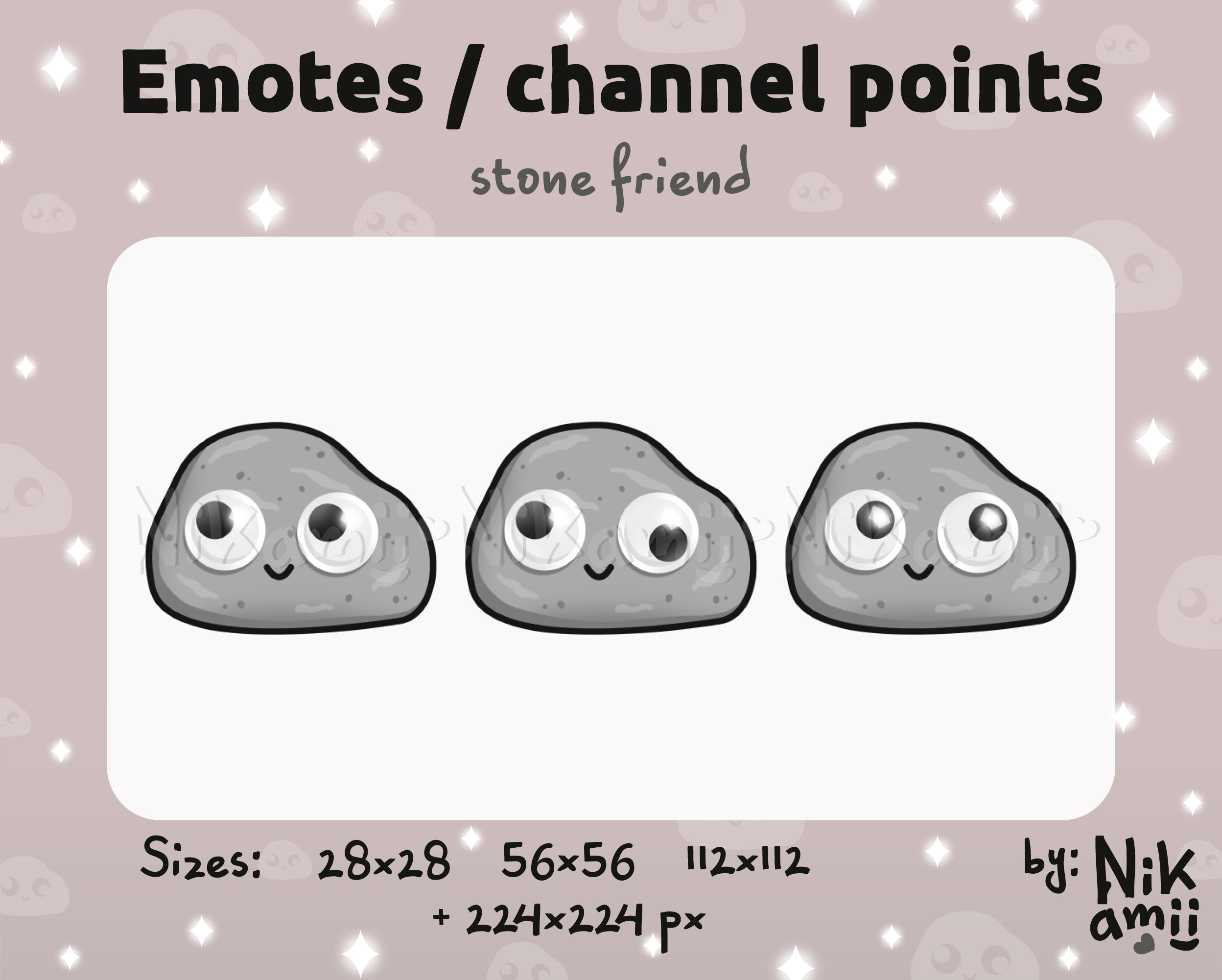 Stone Friend - Emotes / Channel Points / for Twitch, Discord, Kick ...
