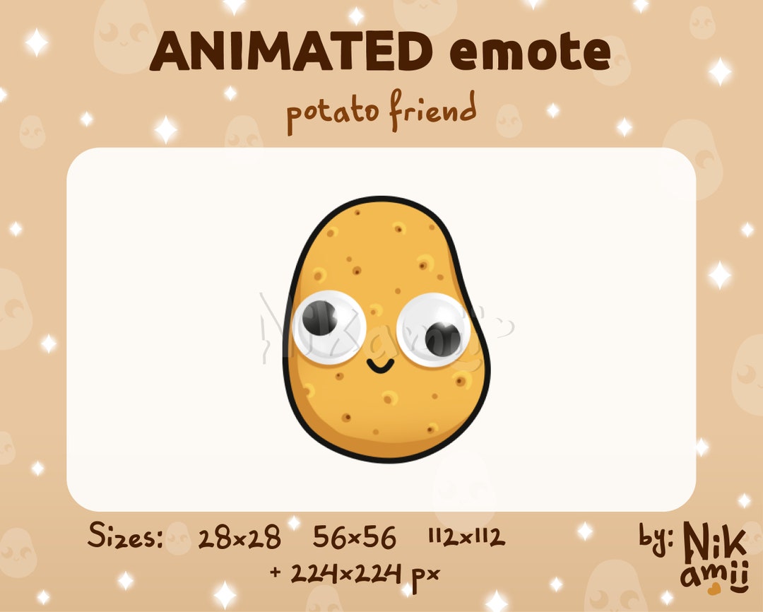 Potato Friend - ANIMATED Emote / Cute Potato With Googly Eyes / for ...