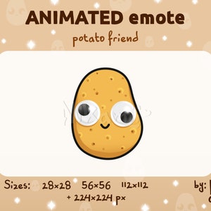 Potato Friend - ANIMATED Emote / Cute Potato With Googly Eyes / for ...