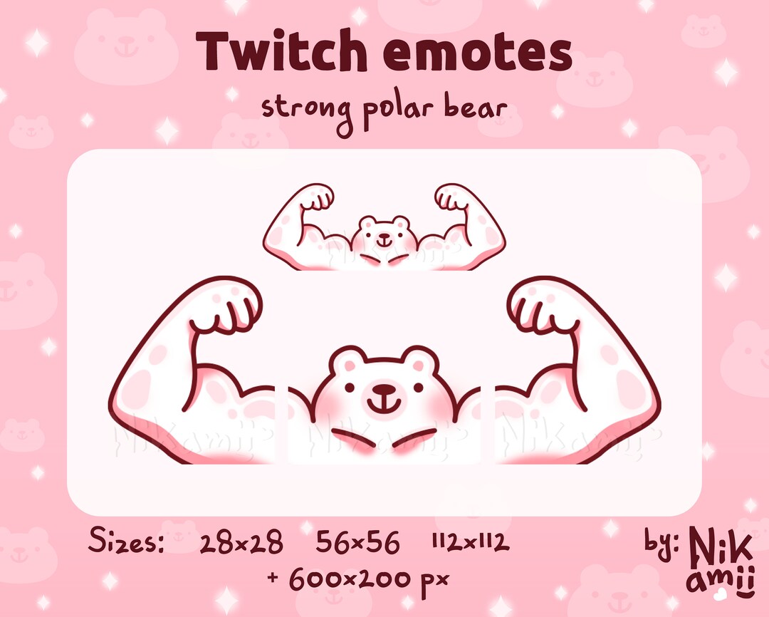 Strong Polar Bear - Emotes for Twitch, Discord / Stream / Cute / Winter ...