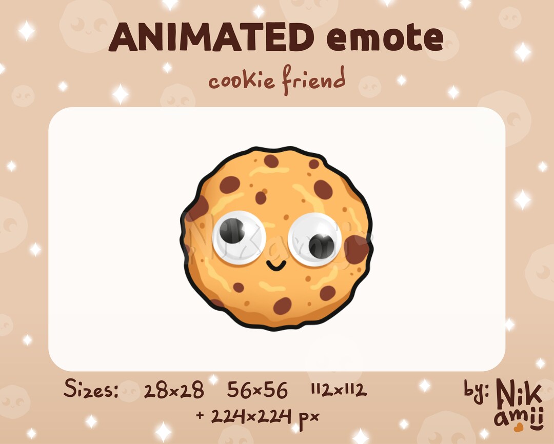 Cookie Friend - ANIMATED Emote / Cute Chocolate Chip Cookie With Googly ...