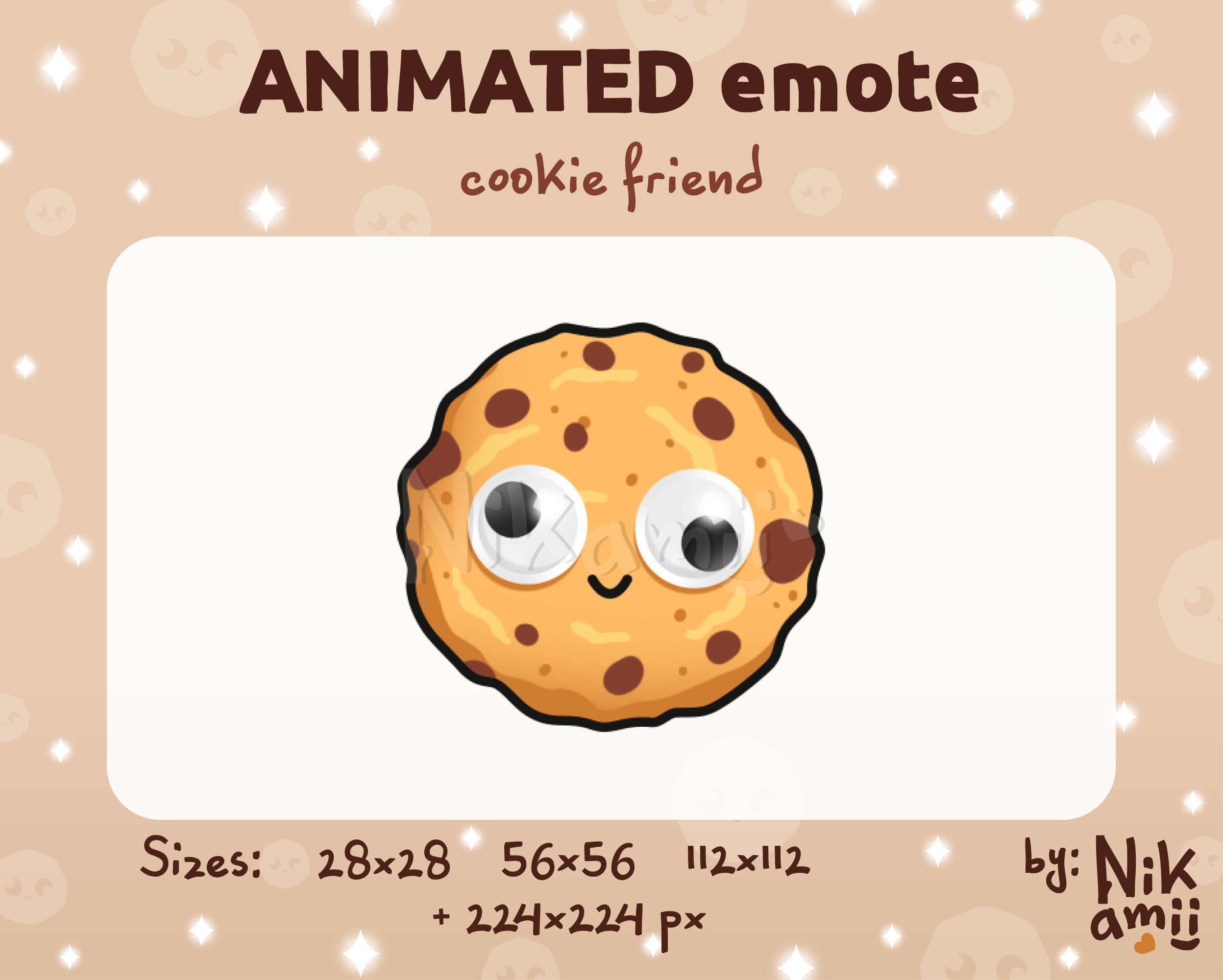 Cookie Friend ANIMATED Emote / Cute Chocolate Chip Cookie - Etsy Israel