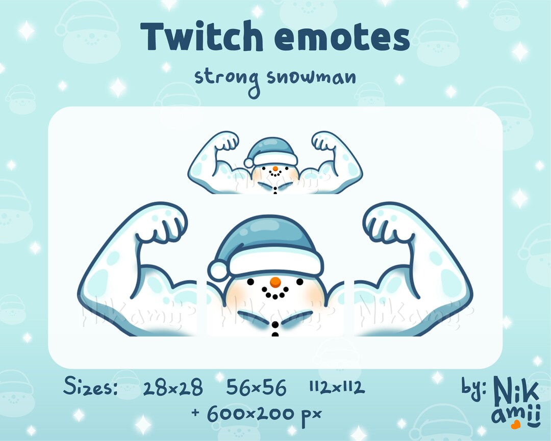 Strong Snowman - Christmas Emotes / for Twitch, Discord / Stream / Cute ...