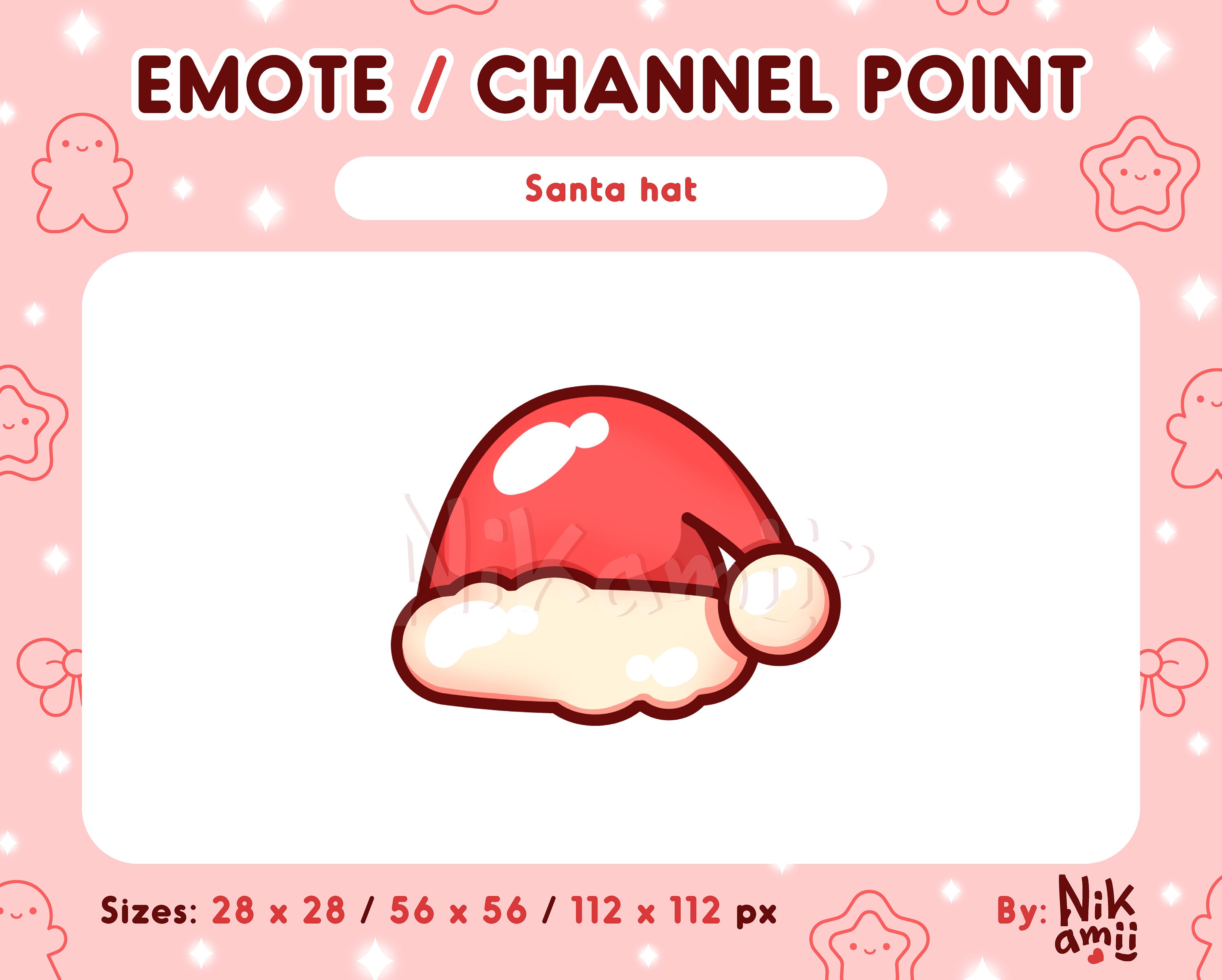 Santa Hat Emote / Channel Point / for Twitch, Discord / Stream ...