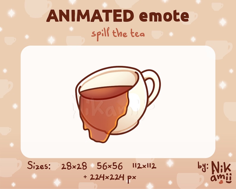 Spill the Tea ANIMATED Emote /for Twitch Discord / Streamer - Etsy