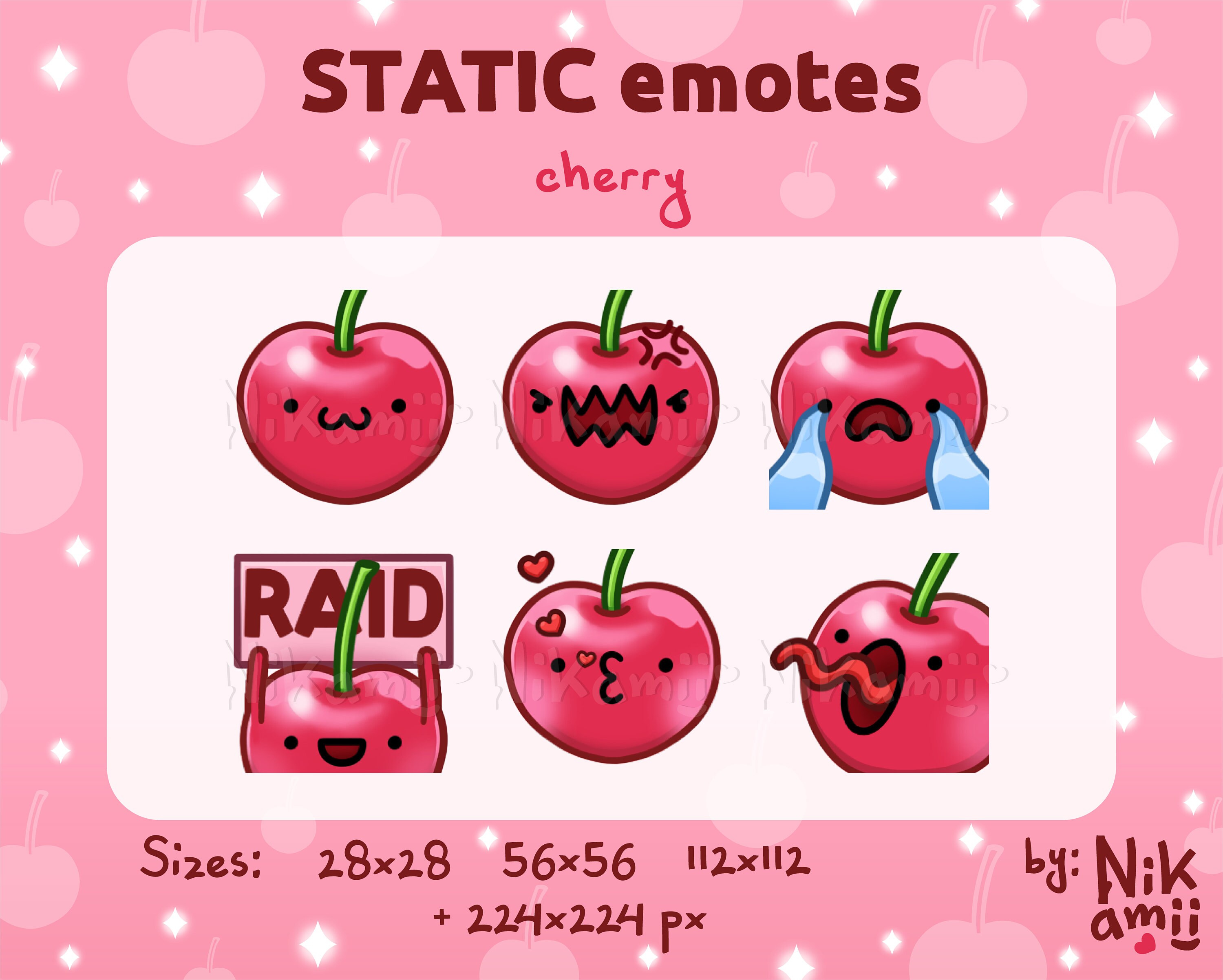 Cherry - STATIC Emotes / for Twitch, Discord, Kick / Weird and Funny ...
