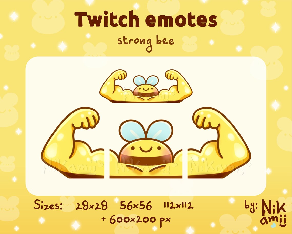 Strong Bee - Emotes / Funny / Streamer / Stream / for Twitch, Discord ...