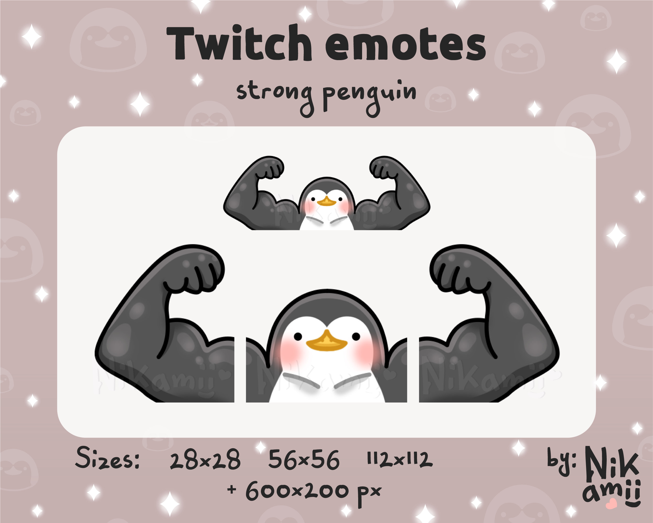 Strong Penguin - Emotes / Funny / Streamer / Stream / for Twitch ...