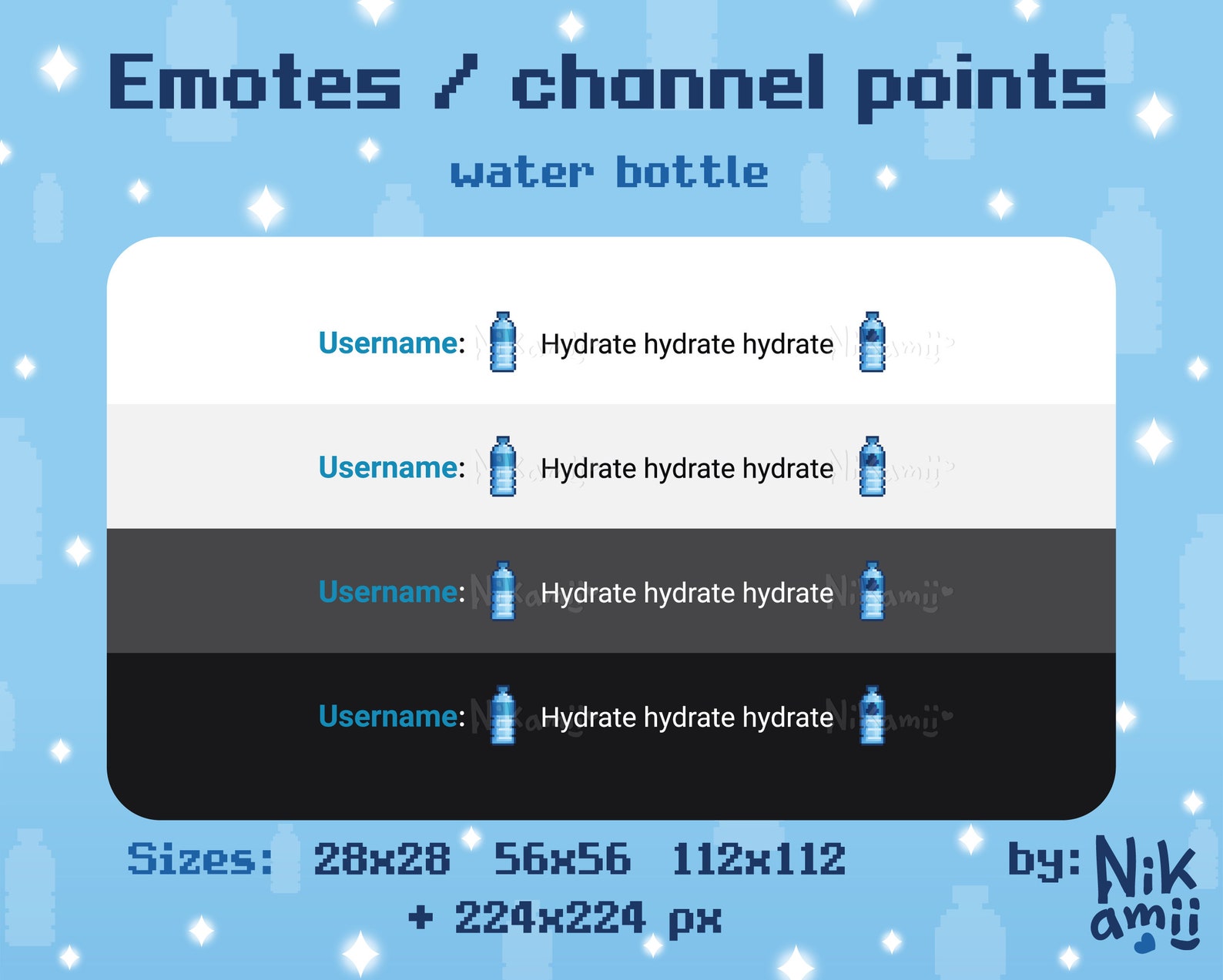 Hydrate / Water Bottle - Emote / Channel Point / for Twitch, Discord ...