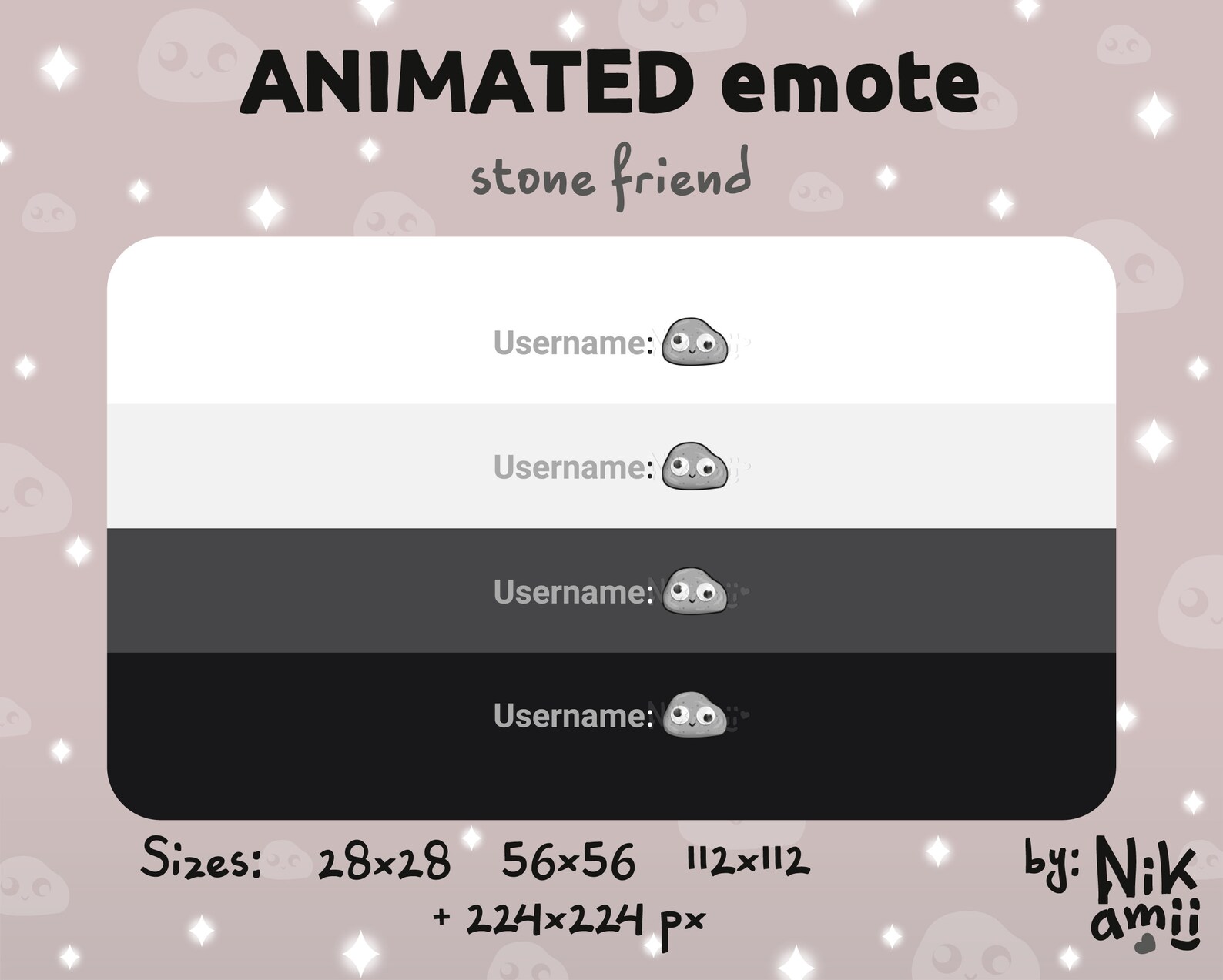Stone Friend - ANIMATED Emote / for Twitch, Kick, Discord / Streamer ...