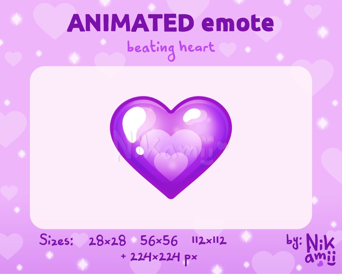 Purple Beating Heart - ANIMATED Emote / for Twitch, Kick, Discord ...