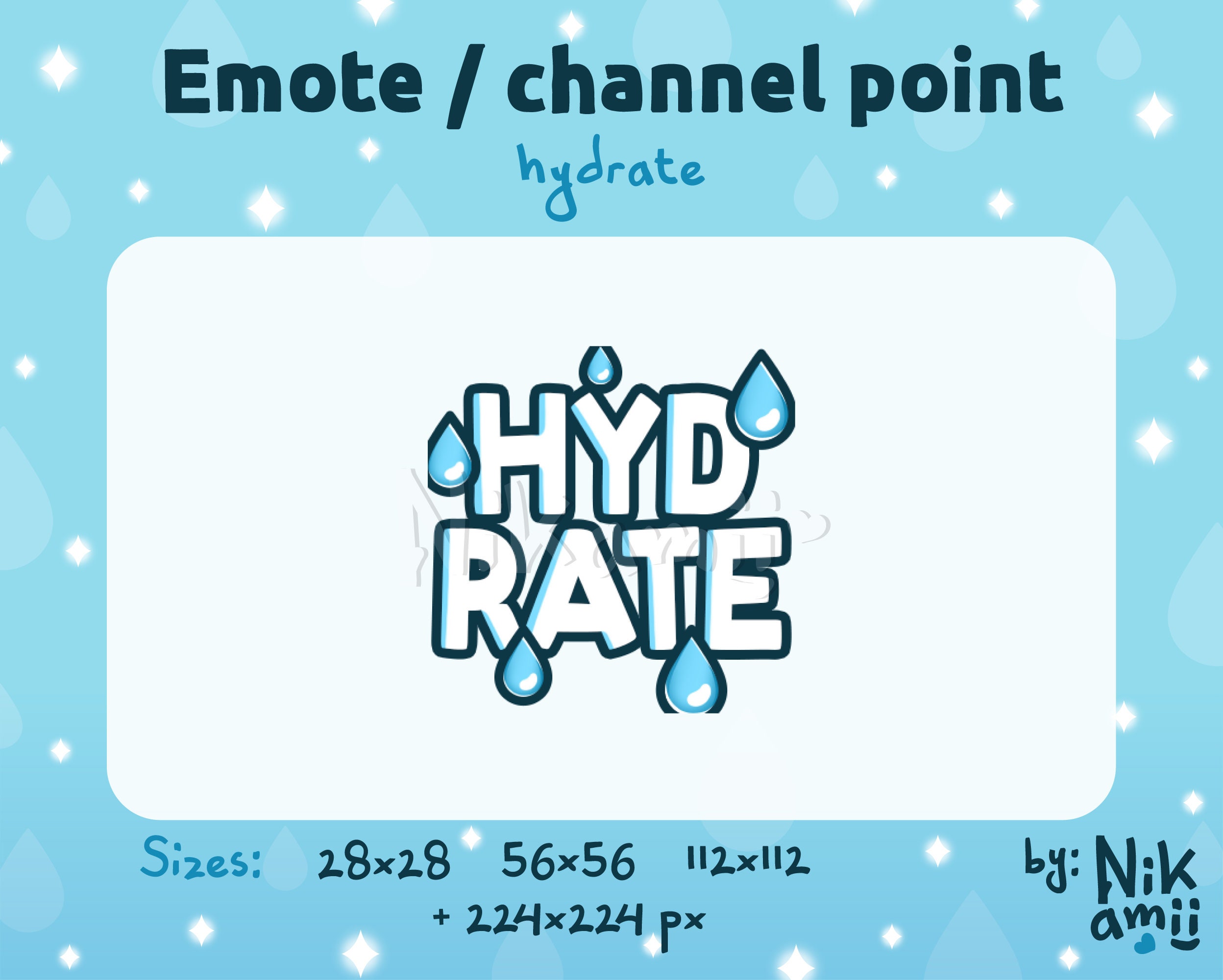 Hydrate - Emote / Channel Point / Text Emote / for Twitch, Discord ...