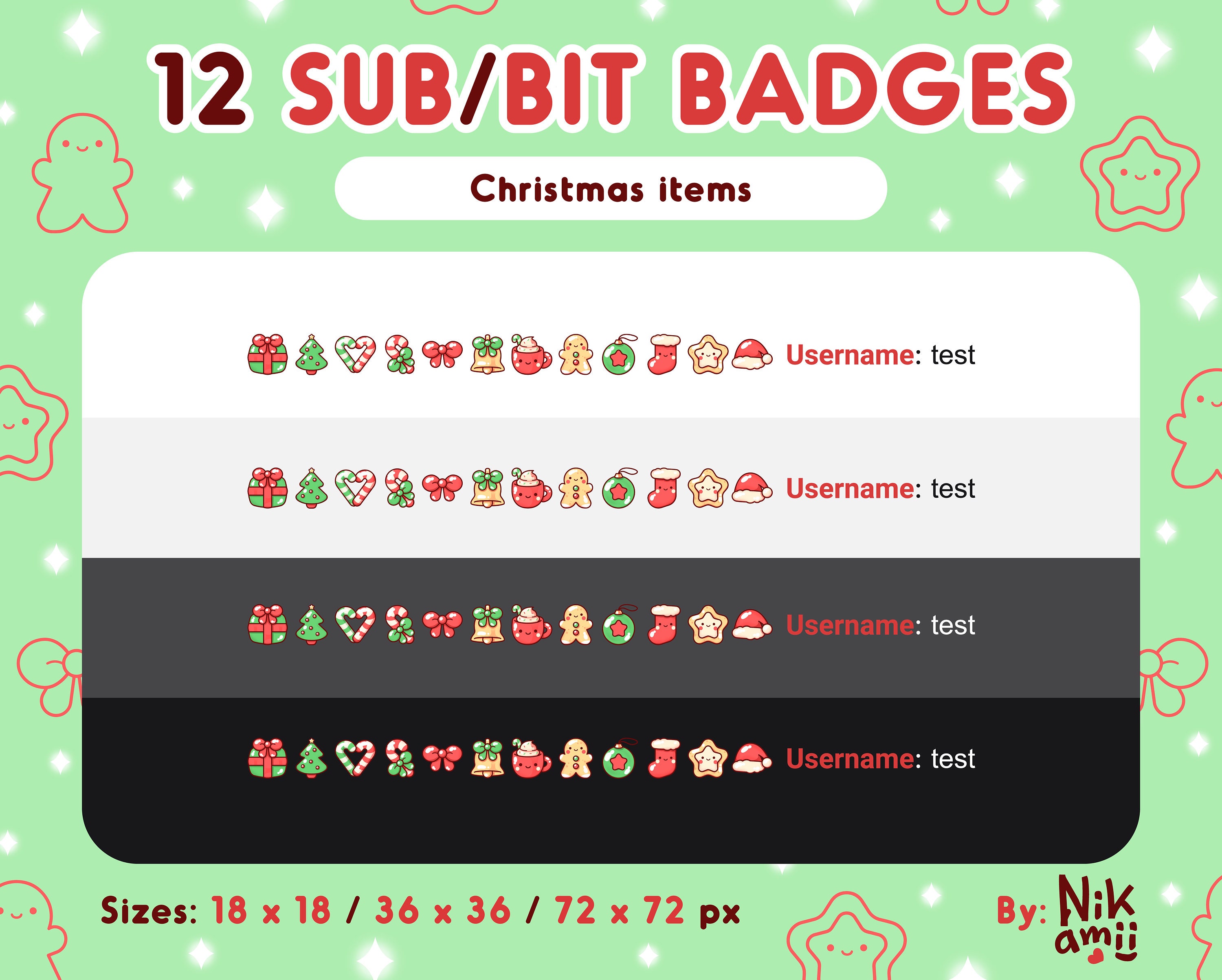 12 Christmas Sub Badges / Cheer Bit Badges / for Twitch, Discord Roles ...