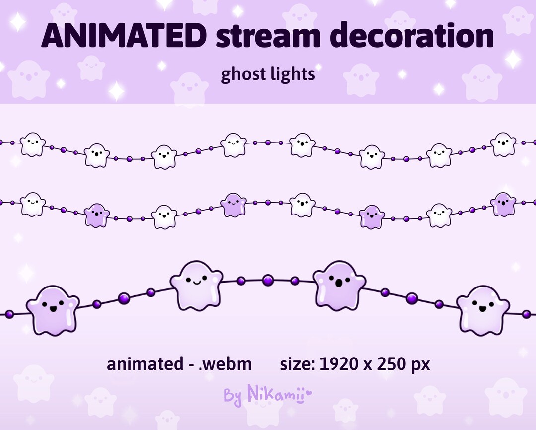 ANIMATED Stream Decoration - Ghost Lights / Cute Stream Decor for ...