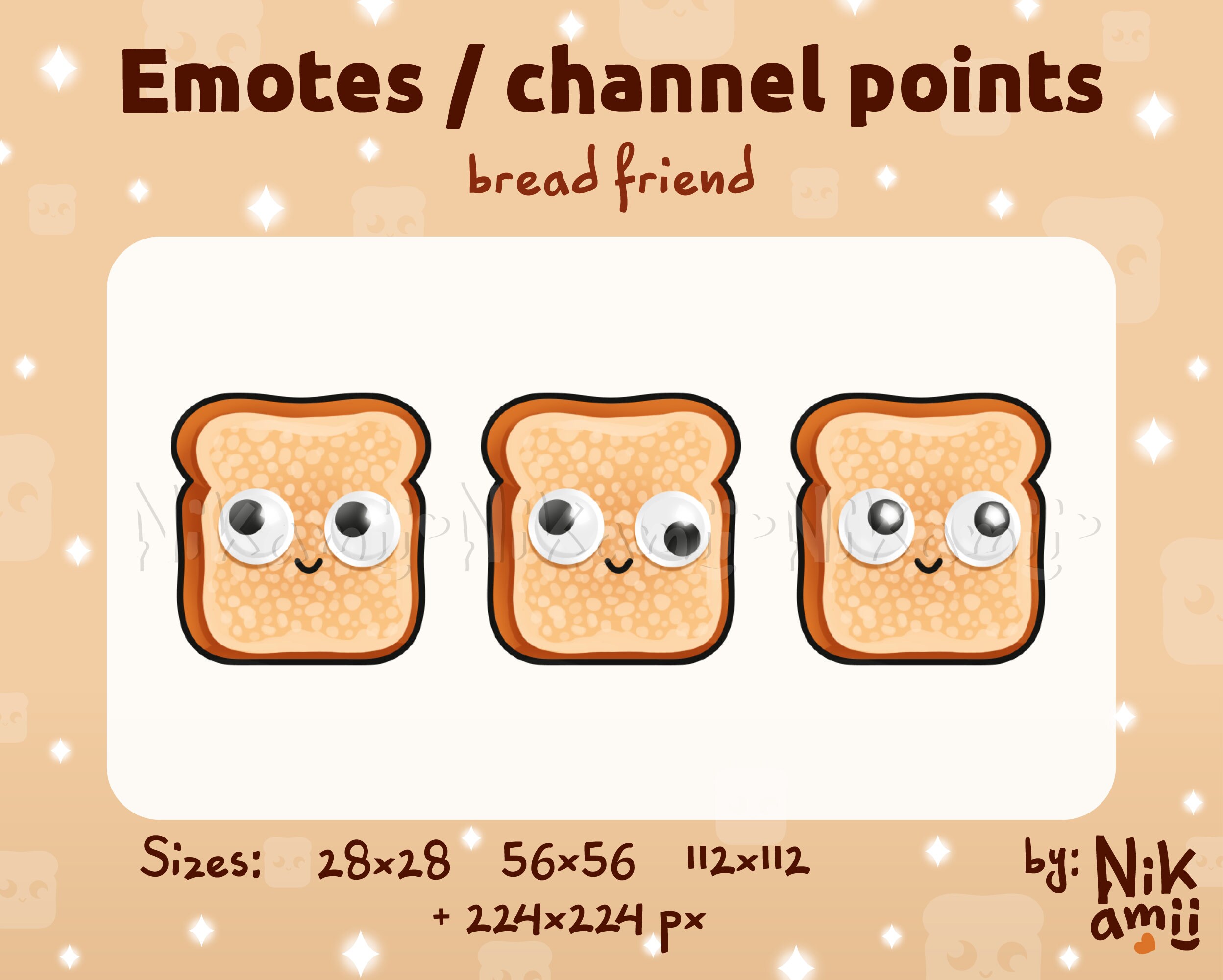 Bread Friend - Emotes / Channel Points / for Twitch, Kick, Discord ...