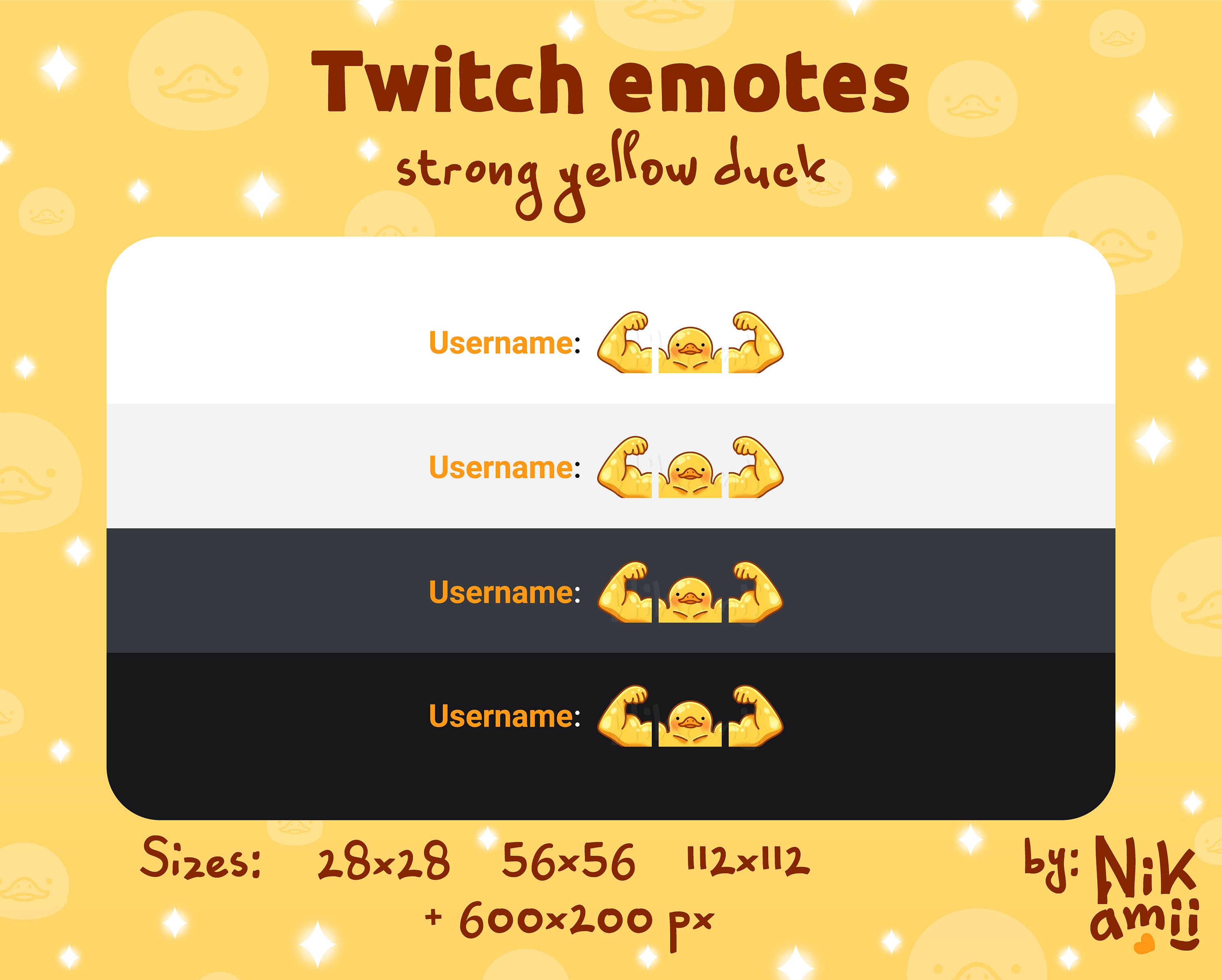 Strong Duck Emotes / Funny / Streamer / Stream / for Twitch - Etsy