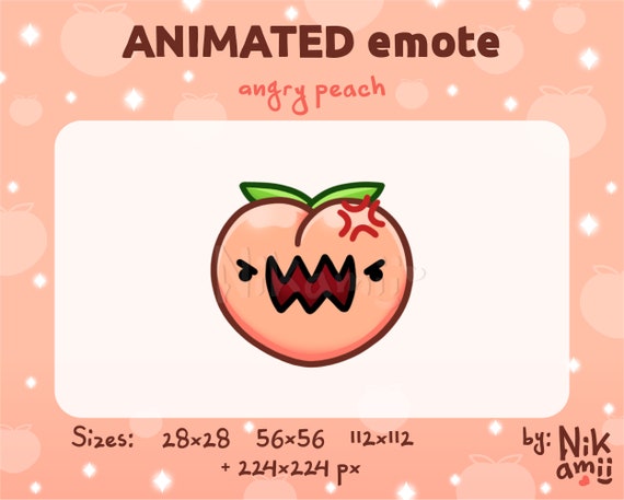 Angry Peach ANIMATED Emote for Twitch Discord Stream / - Etsy