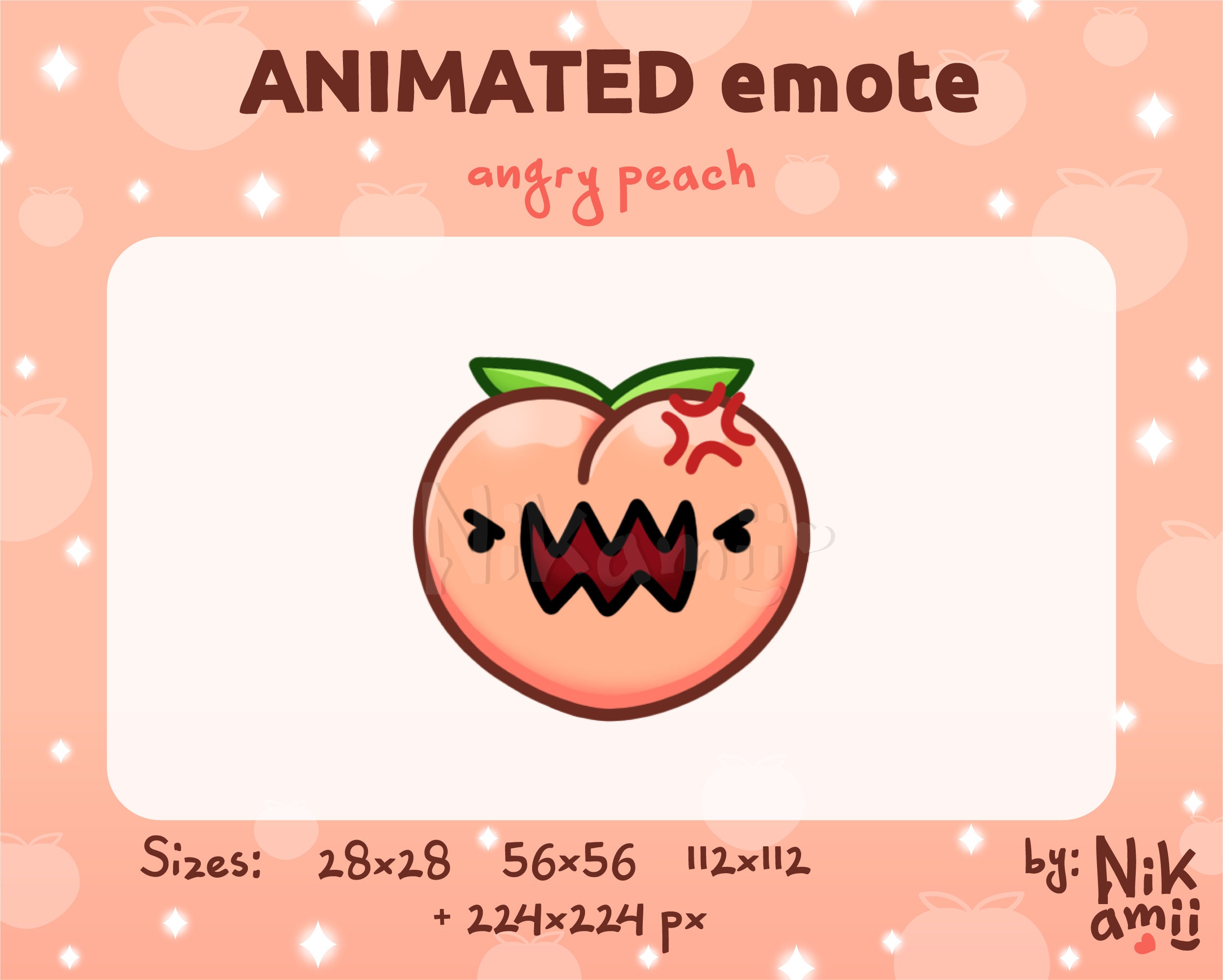 Angry Peach - ANIMATED Emote for Twitch, Discord, Kick Stream / Angry ...