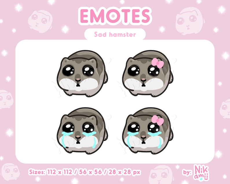 Sad Hamster Emote / Cute Meme Hamster Emotes for Discord, Twitch, Kick ...