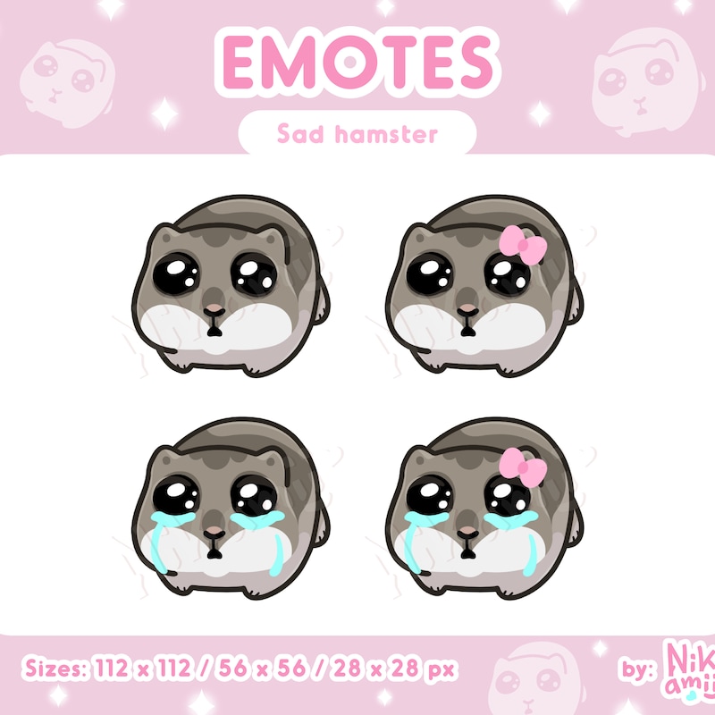 Sad Hamster With a Bow - Etsy