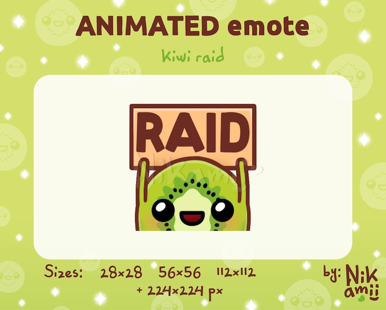 Kiwi RAID ANIMATED Emote for Twitch, Kick, Discord / Stream / GIF ...