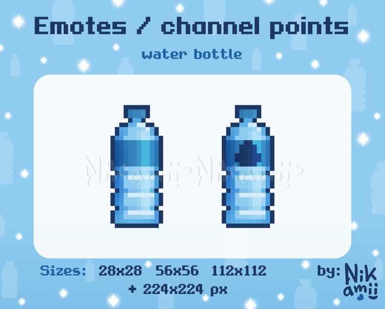 Hydrate / Water Bottle - Emote / Channel Point / for Twitch, Discord ...