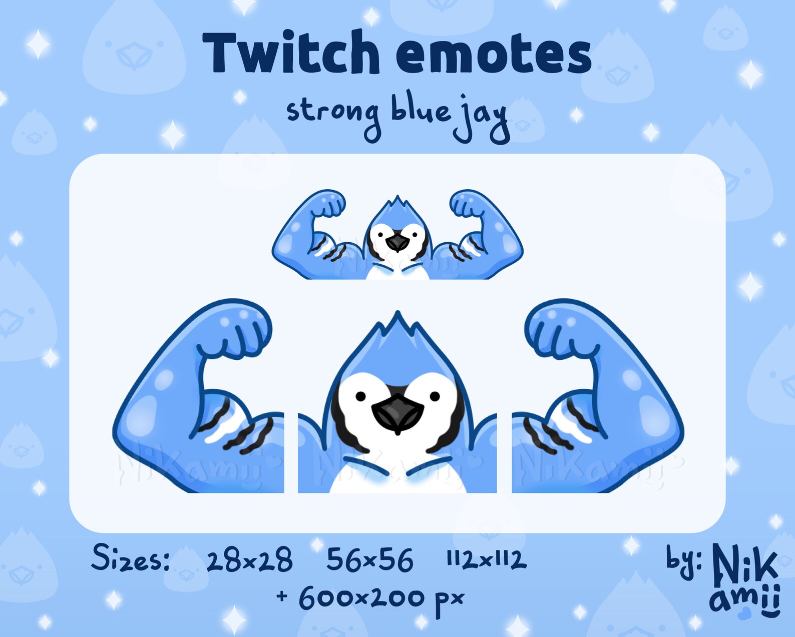 Strong Blue Jay - Emotes / Funny / Streamer / Stream / for Twitch, Kick ...
