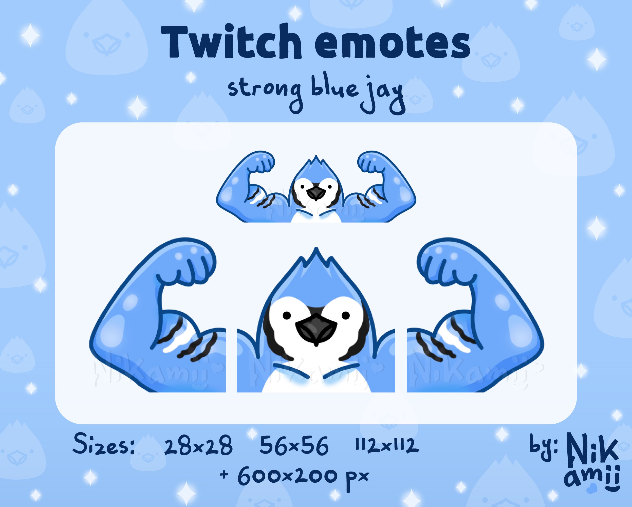 Strong Blue Jay - Emotes / Funny / Streamer / Stream / for Twitch, Kick ...