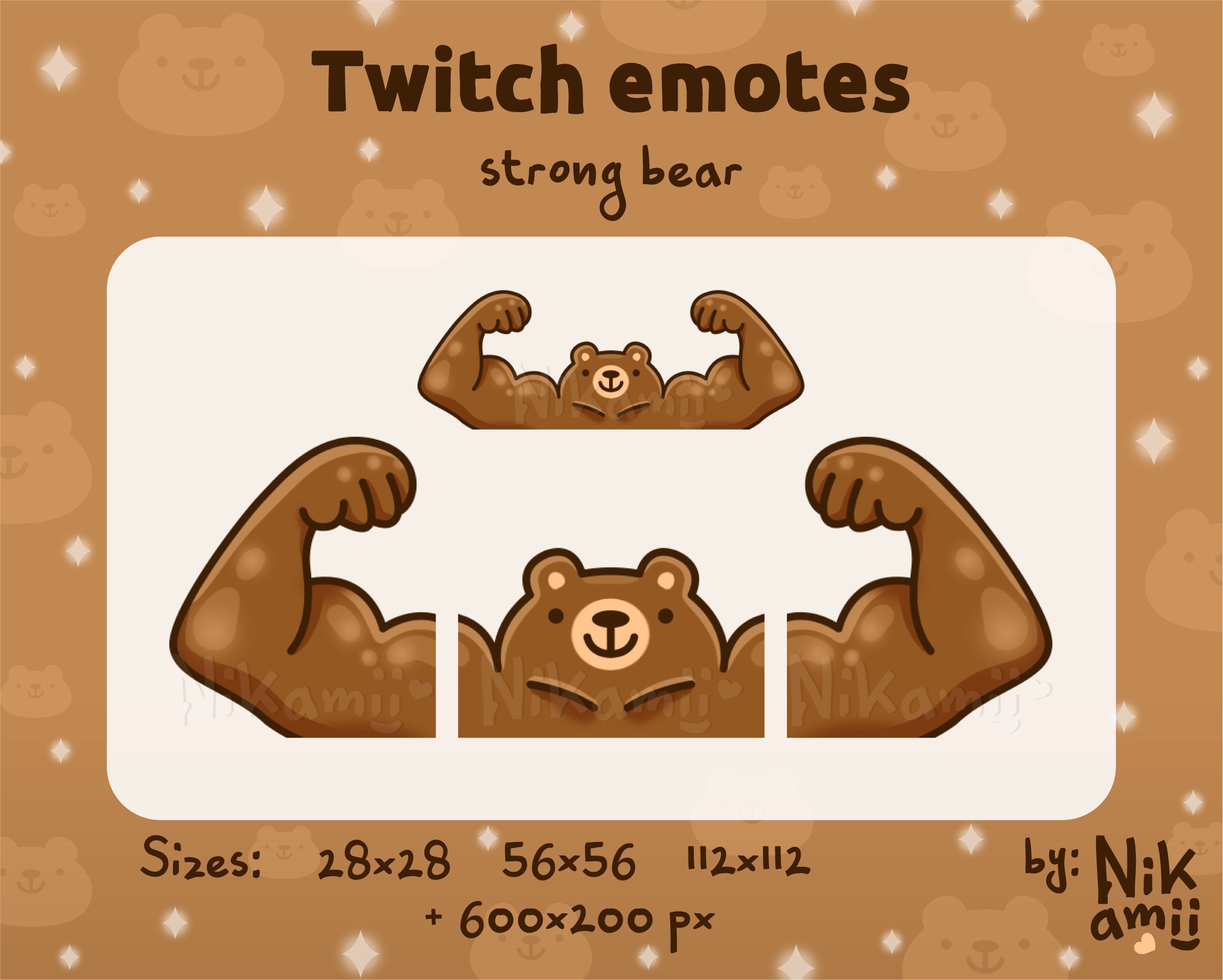 Strong Bear Emotes / Funny / Streamer / Stream / Twitch / | Etsy