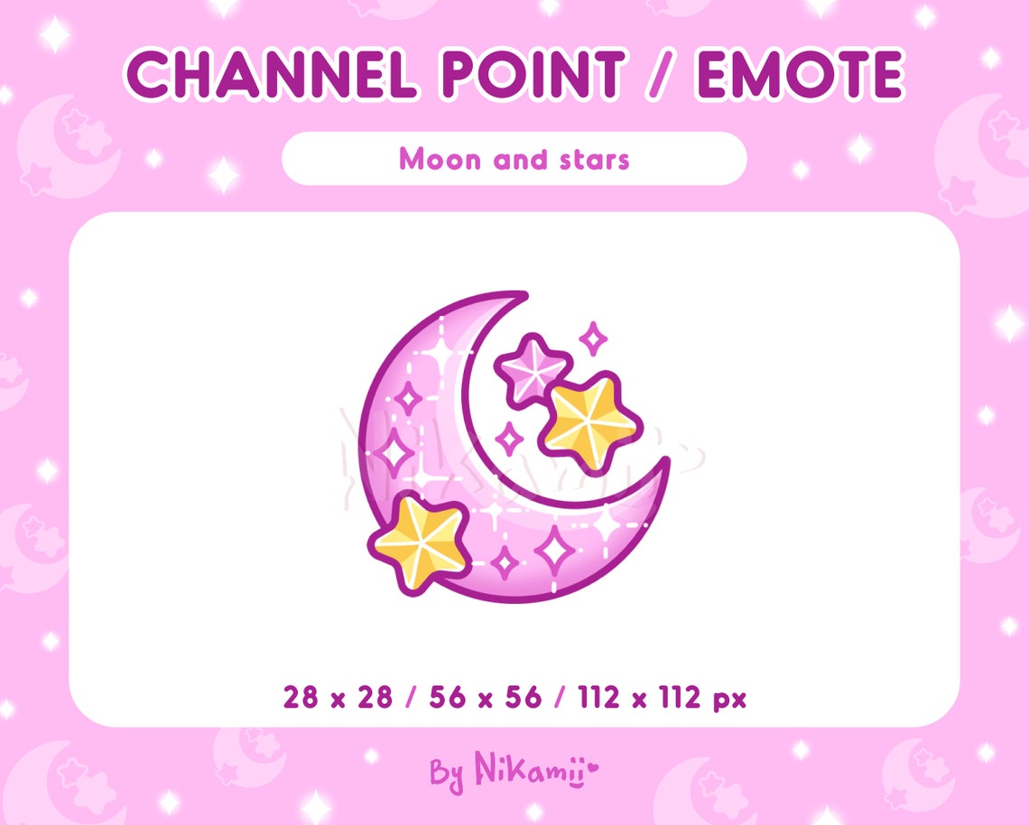 Moon and Stars Channel Point for Twitch / Celestial Cute - Etsy