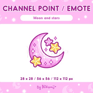 Moon and Stars - Channel Point for Twitch / Celestial Cute Purple ...