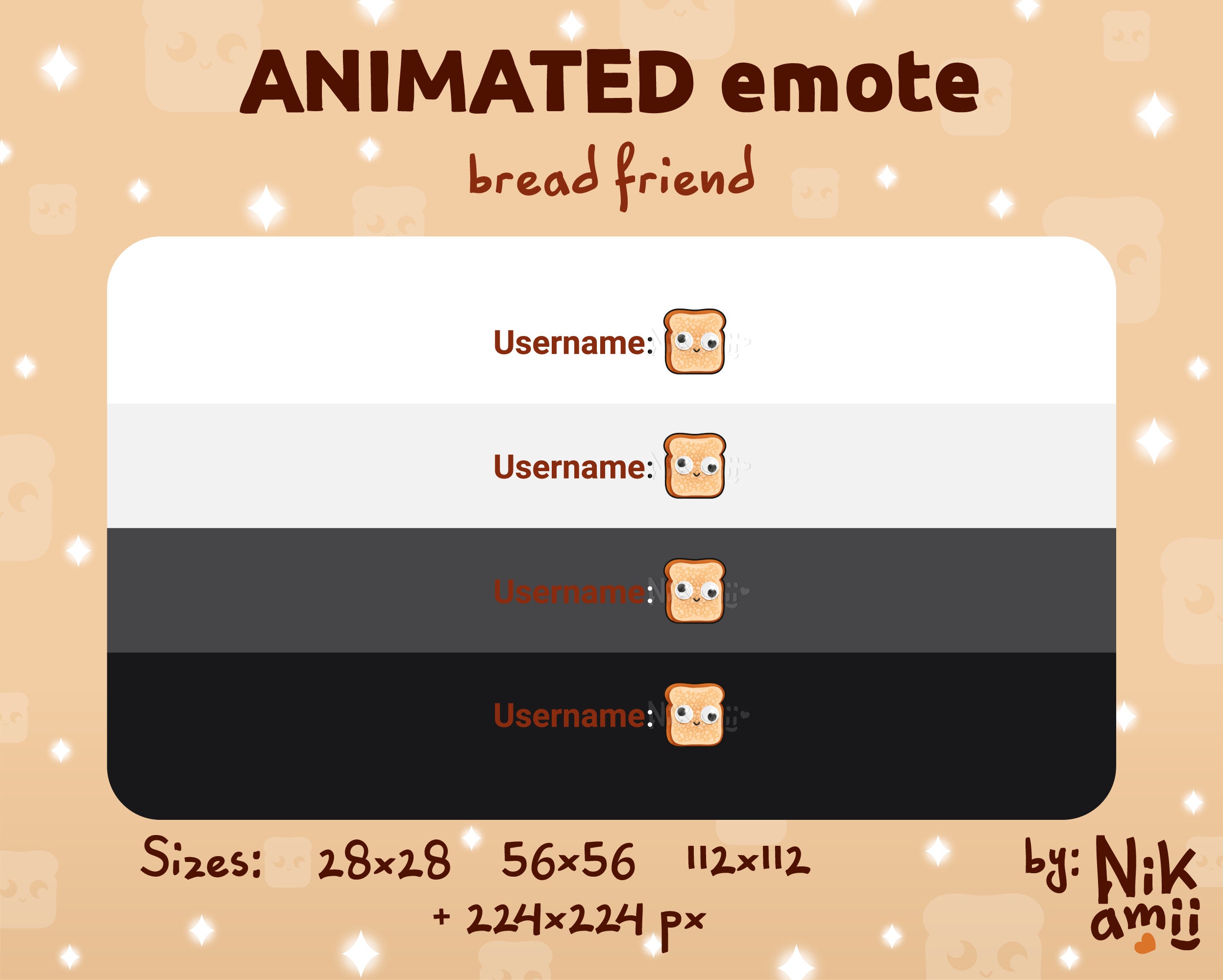 Bread Friend - ANIMATED Emote / Cute Piece of Bread With Googly Eyes ...