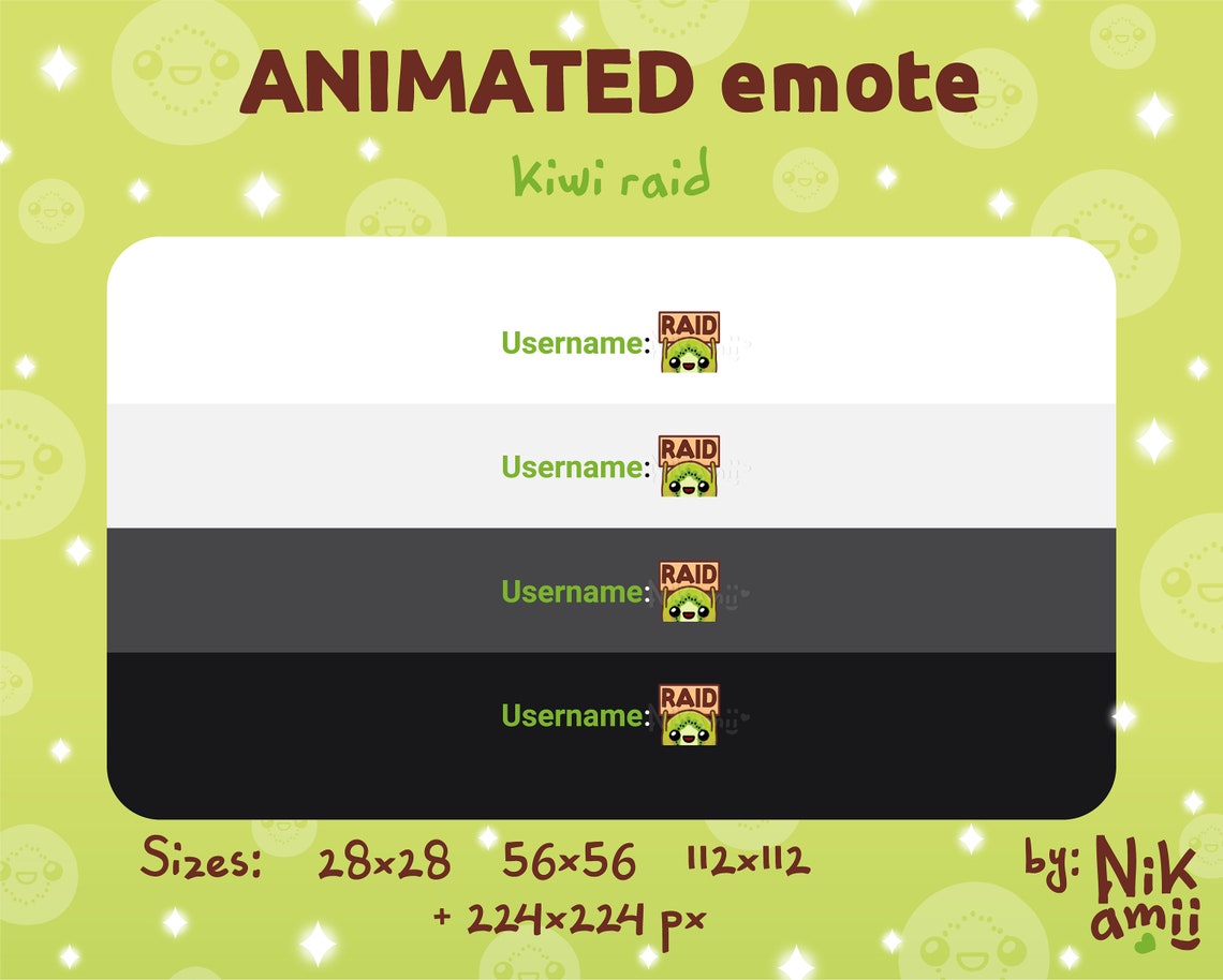 Kiwi RAID - ANIMATED Emote for Twitch, Kick, Discord / Stream / GIF ...