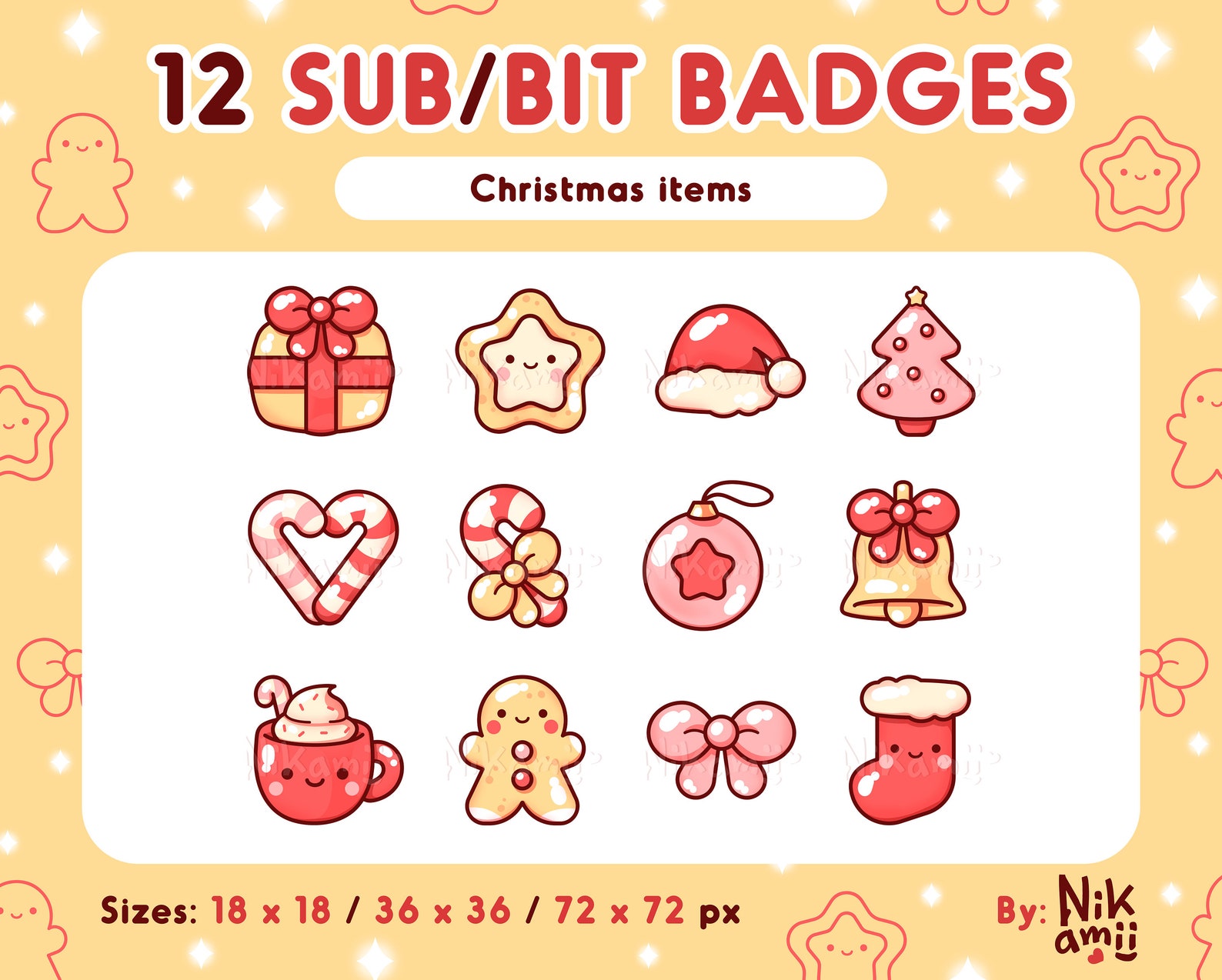 12 Christmas Sub Badges / Cheer Bit Badges / for Twitch, Discord Roles ...