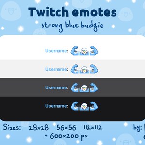 Strong Blue Budgie - Emotes / Parrot / Funny / Streamer / Stream / for ...