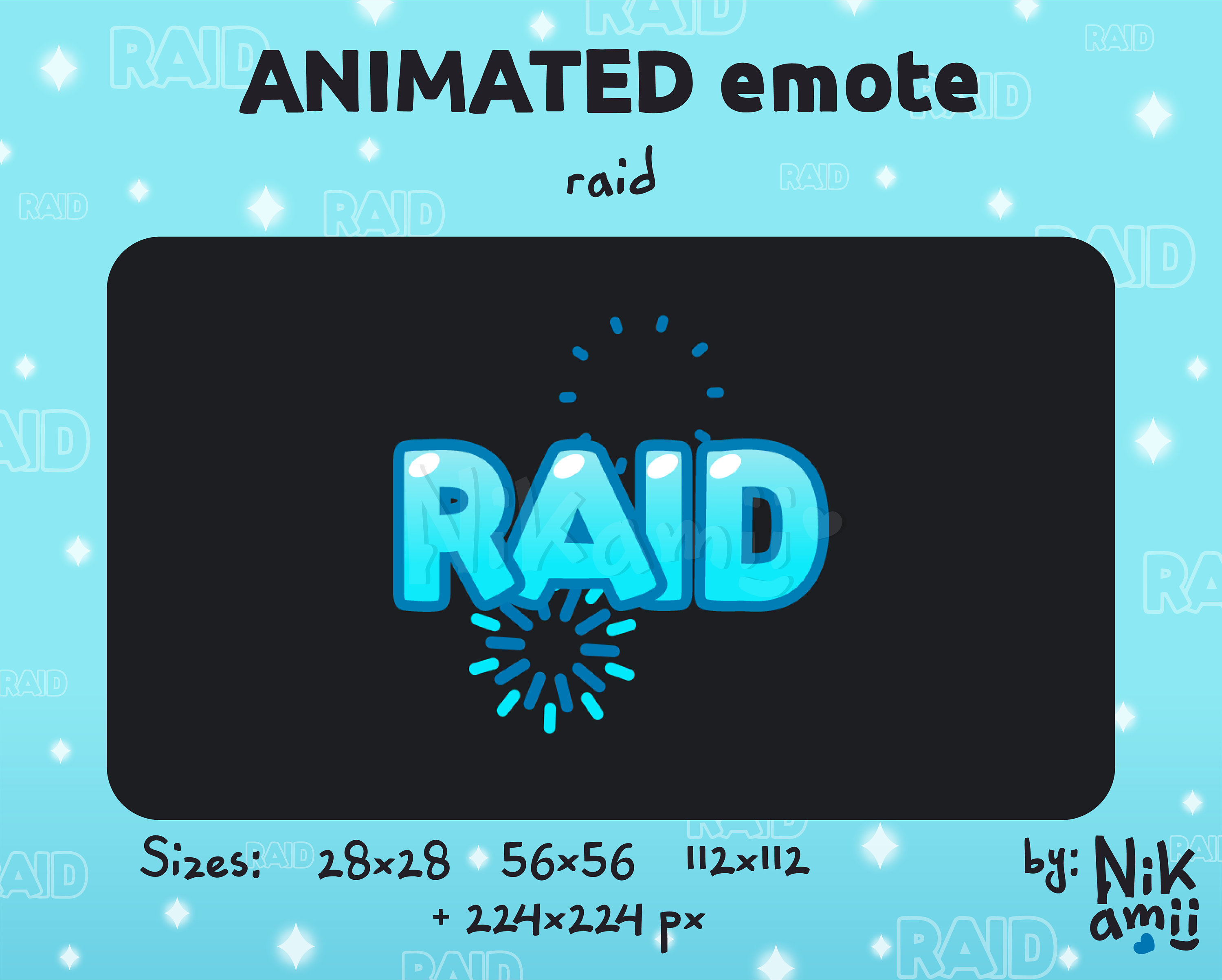 RAID ANIMATED Emote / for Twitch, Kick / Stream / Streamer / Blue ...