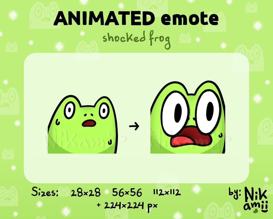 Shocked Frog - ANIMATED Emote / Twitch, Kick Emote, Discord Emote ...