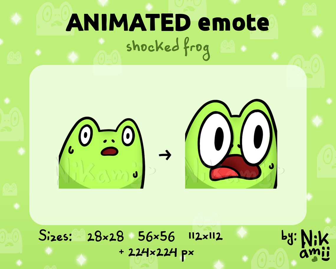 Shocked Frog - ANIMATED Emote / Twitch, Kick Emote, Discord Emote ...
