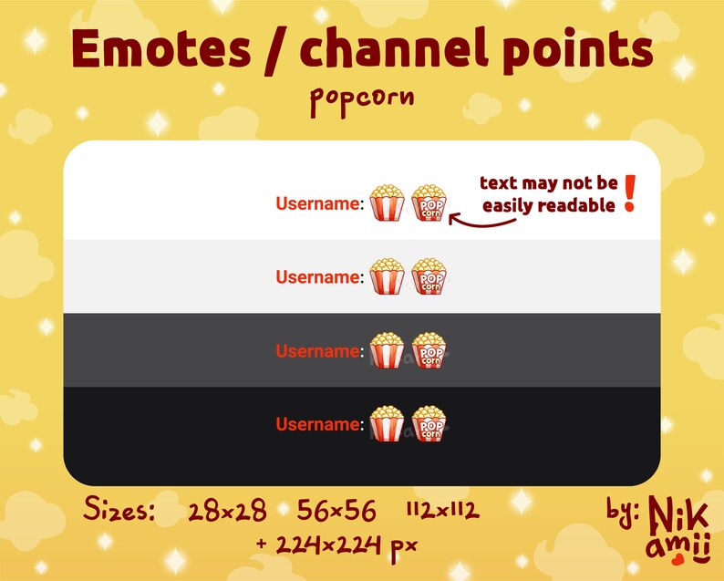 Popcorn - Emotes / Channel Points / Static Movie Food, Snack Emote ...