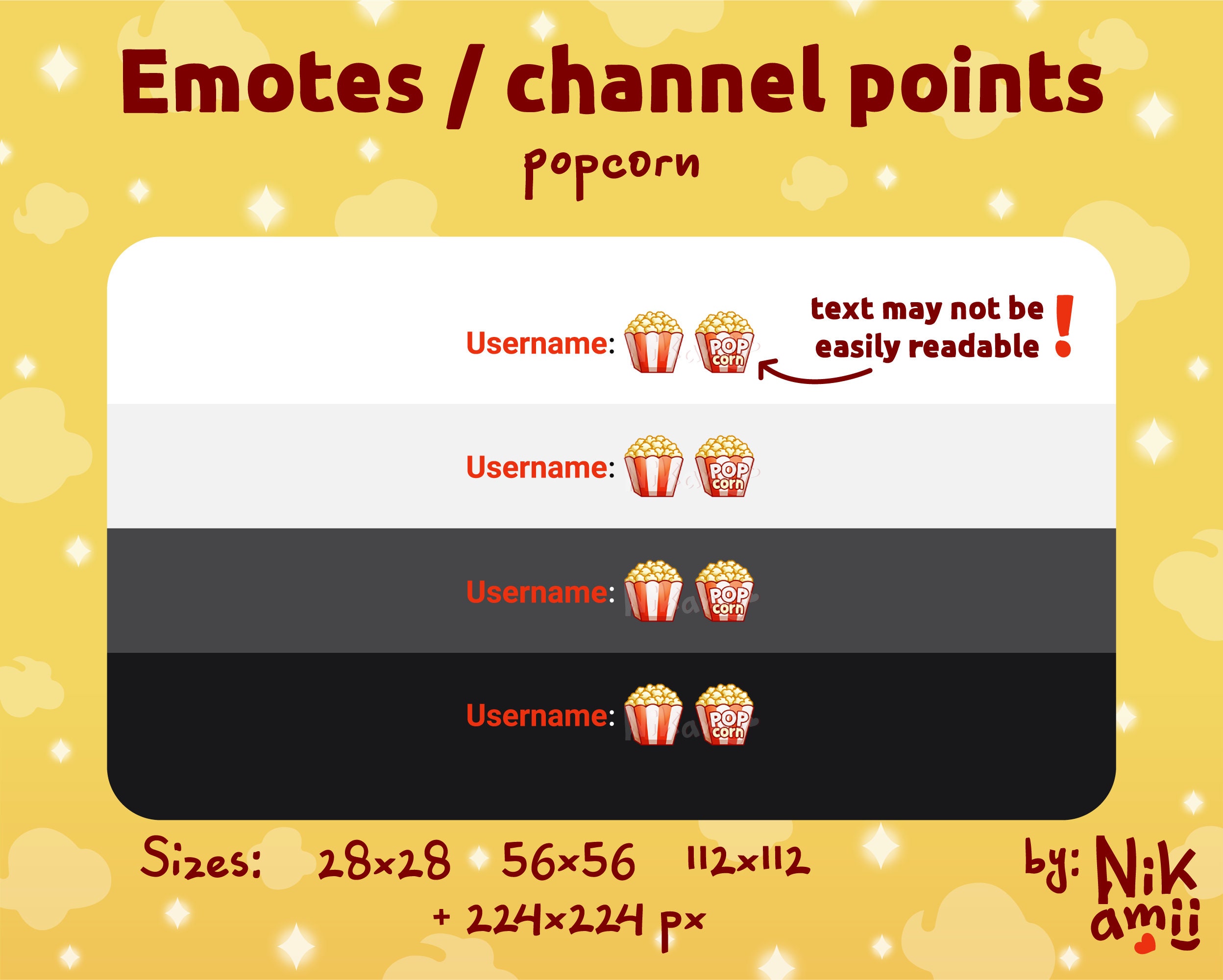 Popcorn - Emotes / Channel Points / Static Movie Food, Snack Emote ...