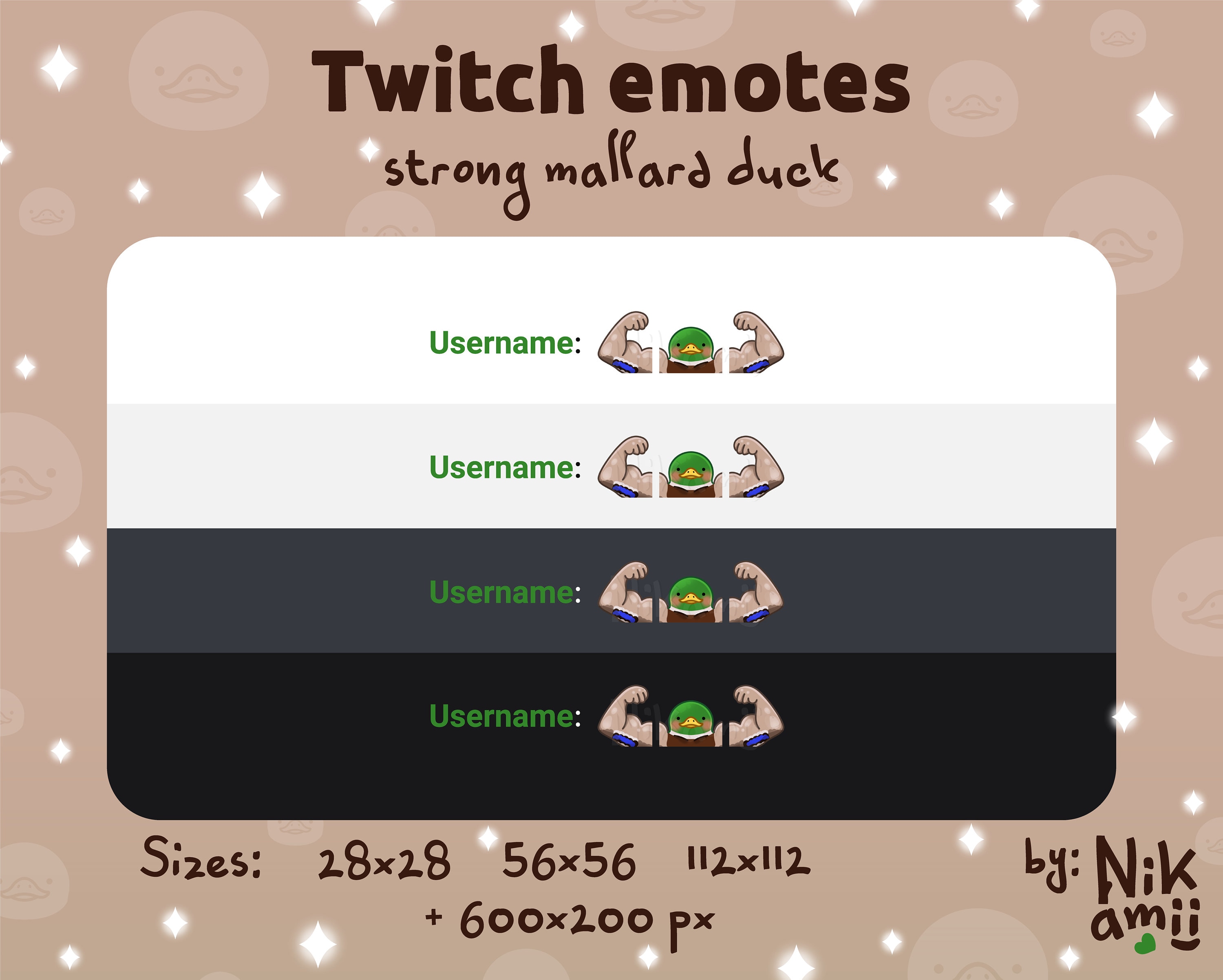 Strong Mallard Duck - Emotes / Funny / Streamer / Stream / for Twitch ...
