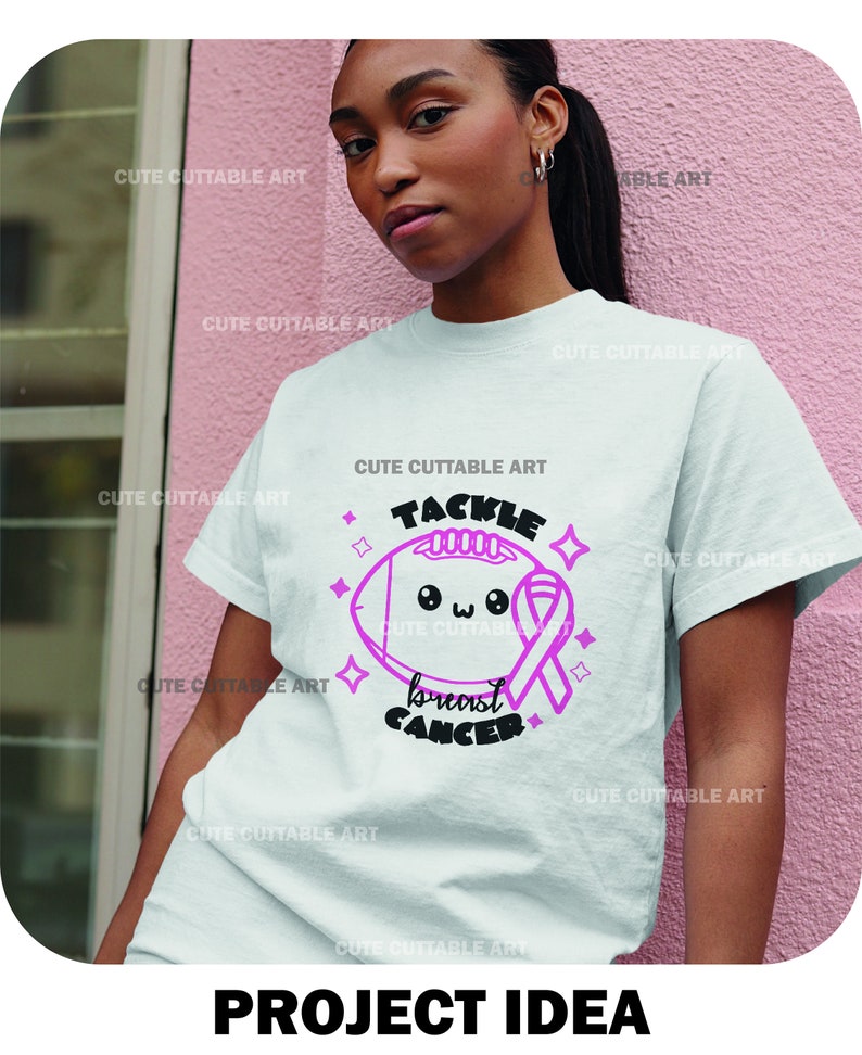 Cute Tackle Breast Cancer Svg, Breast Cancer Pins Svg, Football Svg ...