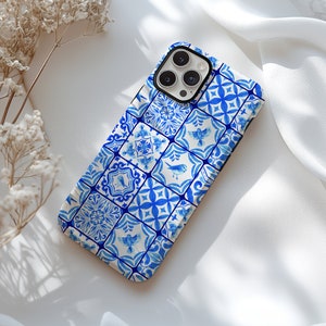 Blue Aesthetic Mediterranean Tile Phone Case - Blue Tile Phone Case ...