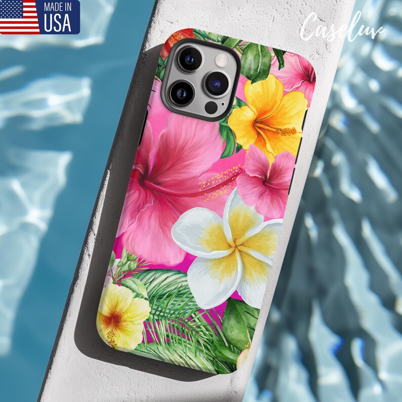 Hibiscus Hawaiian Flowers Tropical Phone Case for Magsafe iPhone 16 ...