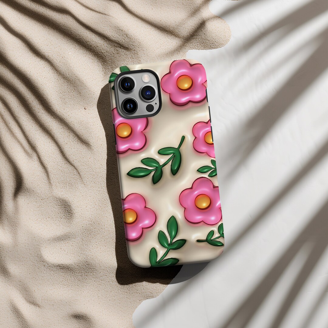 3D Flower Aesthetic Printed Magsafe Phone Case for Her iPhone 15 iPhone ...